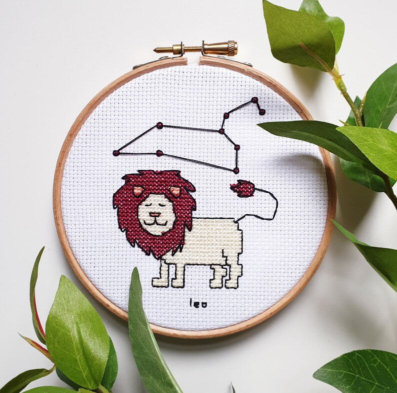 Leo Zodiac / Star Sign Cross Stitch PDF Pattern Instant - Etsy
