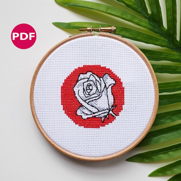 Rose Cross Stitch - Etsy