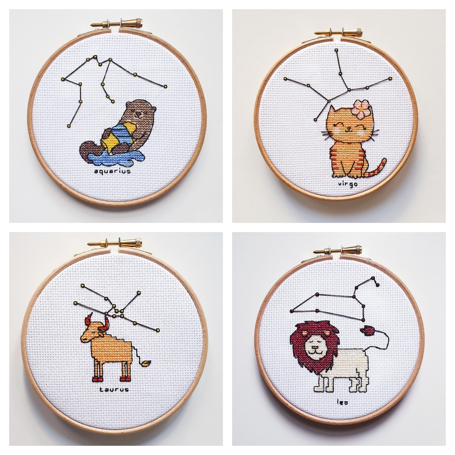 Zodiac / Star sign cross stitch bundle PDF Patterns Instant | Etsy