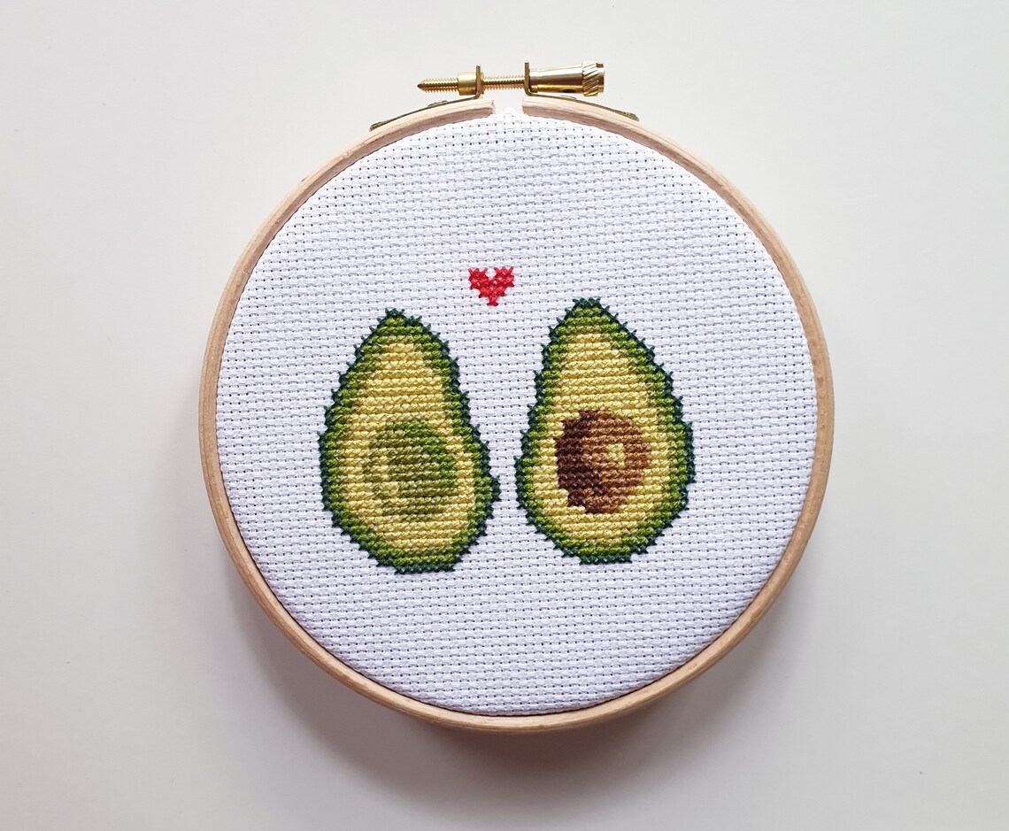 Avocado Love Cross Stitch - PDF Pattern, Instant Download - Etsy
