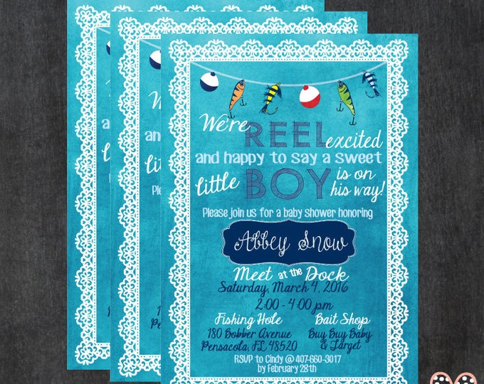REELS & BOBBERS COLLECTION Baby Shower Invitation Baby Boy - Etsy
