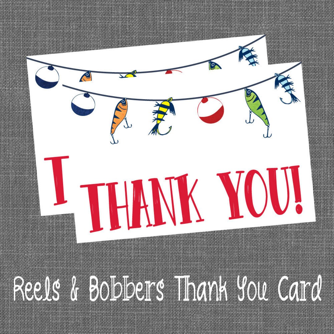 REELS & BOBBERS COLLECTION: White Thank You Cards Fishing - Etsy