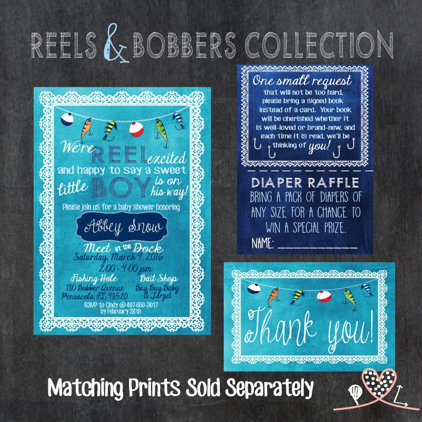 REELS & BOBBERS COLLECTION Baby Shower Invitation Baby Boy - Etsy