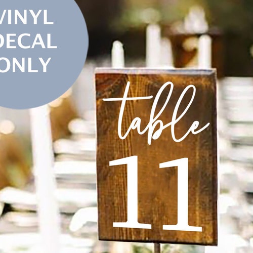 Wooden Table Numbers Table Number Decal Wedding Table - Etsy