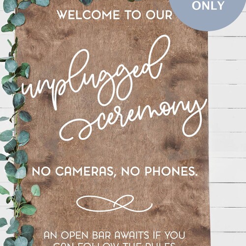 Unplugged Wedding Sign Unplugged Ceremony Sign Vertical - Etsy