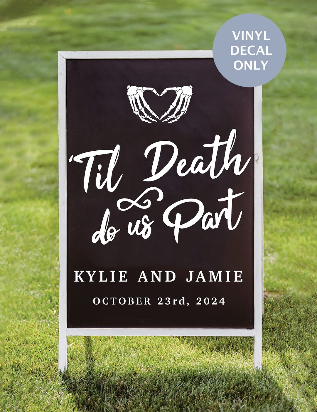 Til Death Do Us Part Wedding Sign Decal, Wedding Welcome Sign, Skull ...