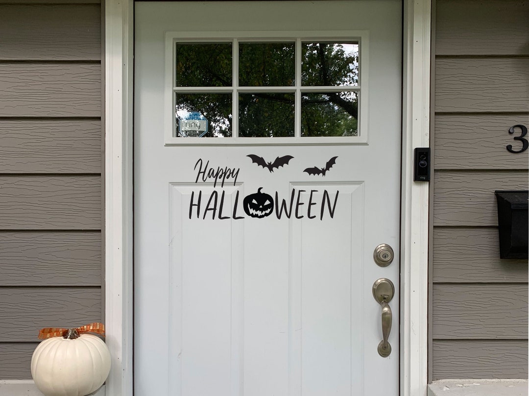 Happy Halloween Door Decal, Welcome Sign for Front Door, Halloween ...
