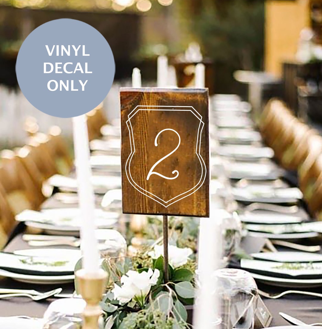 Table Number Decal, Wedding Table Numbers, Acrylic Table Number Decals ...