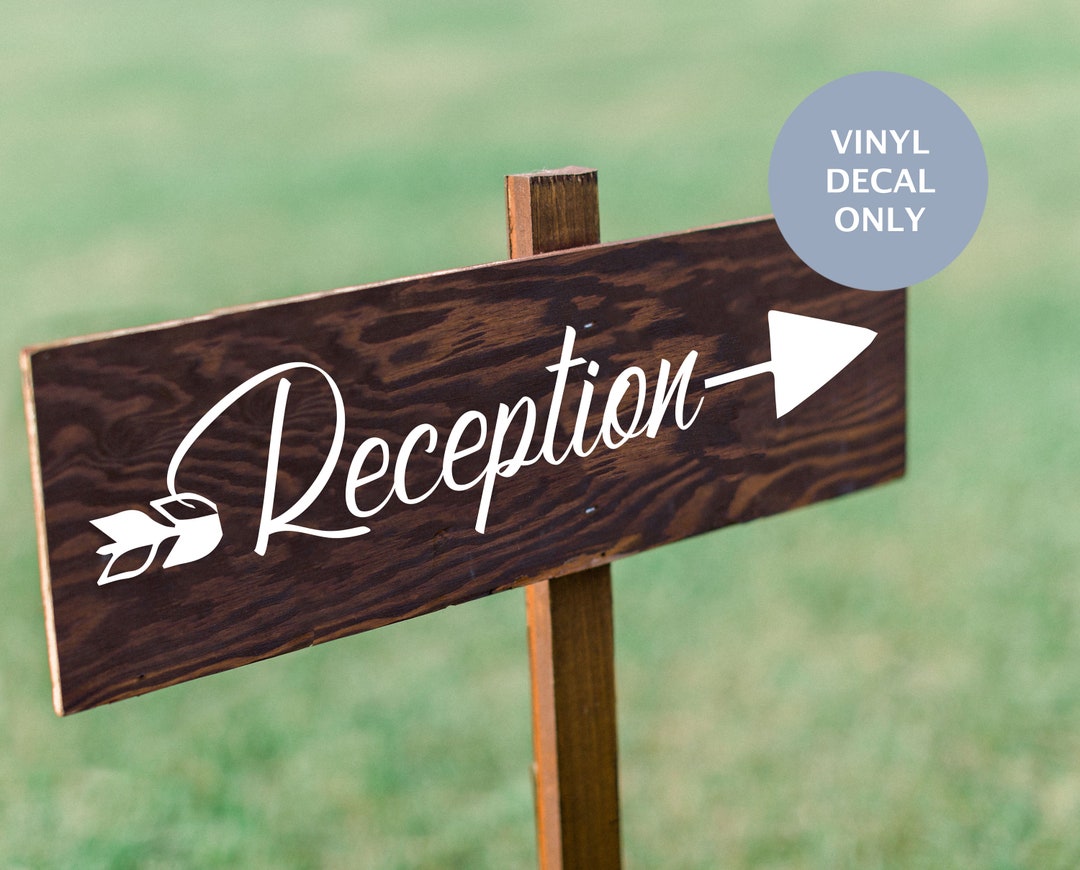 Letrero de boda direccional, letrero de recepción, calcomanía de ...