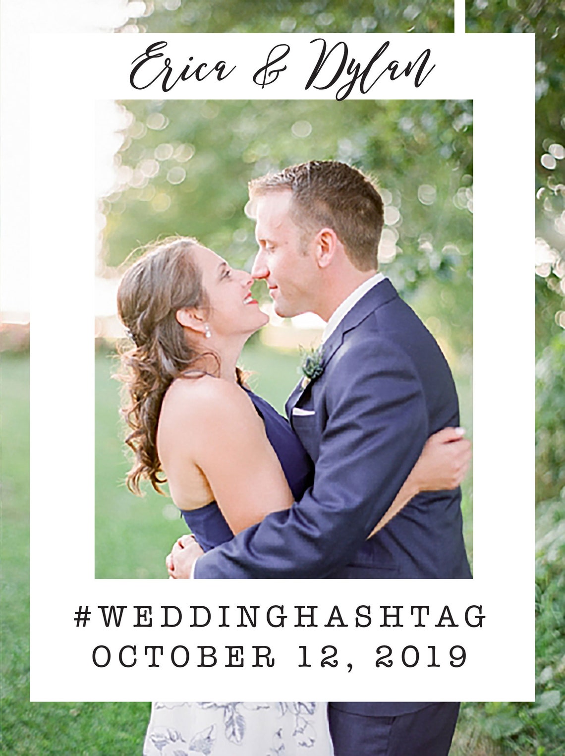 Wedding Decal for Photo Booth Frame Hashtag Wedding Sign | Etsy