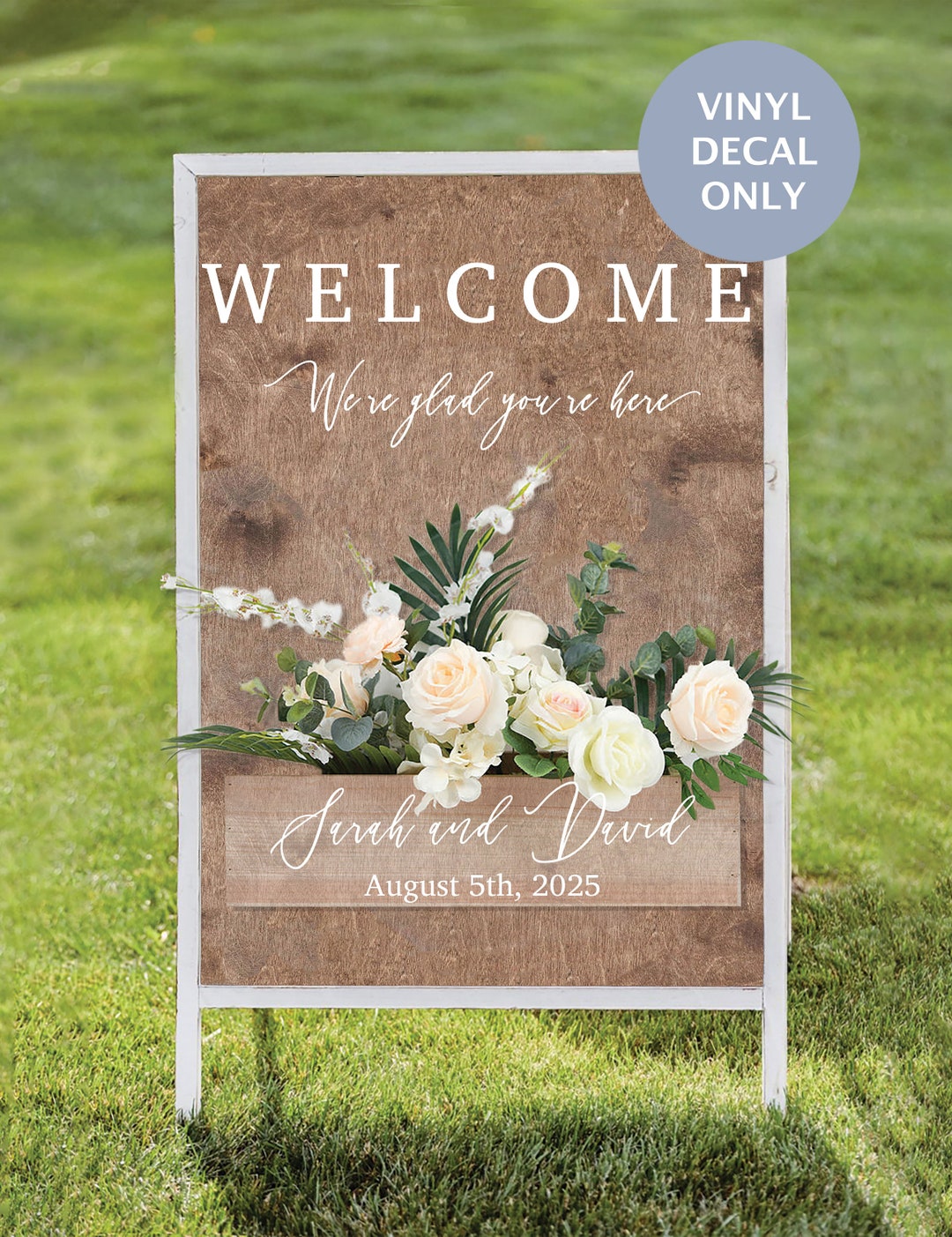 Welcome Sign Flower Box Decal, Custom Flower Box Sign Decal ...