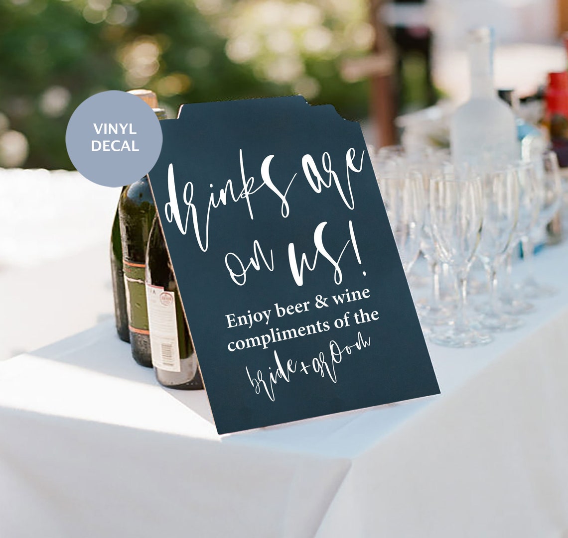 Open Bar Sign Wedding Sign Decal Personalized Bar Signs - Etsy