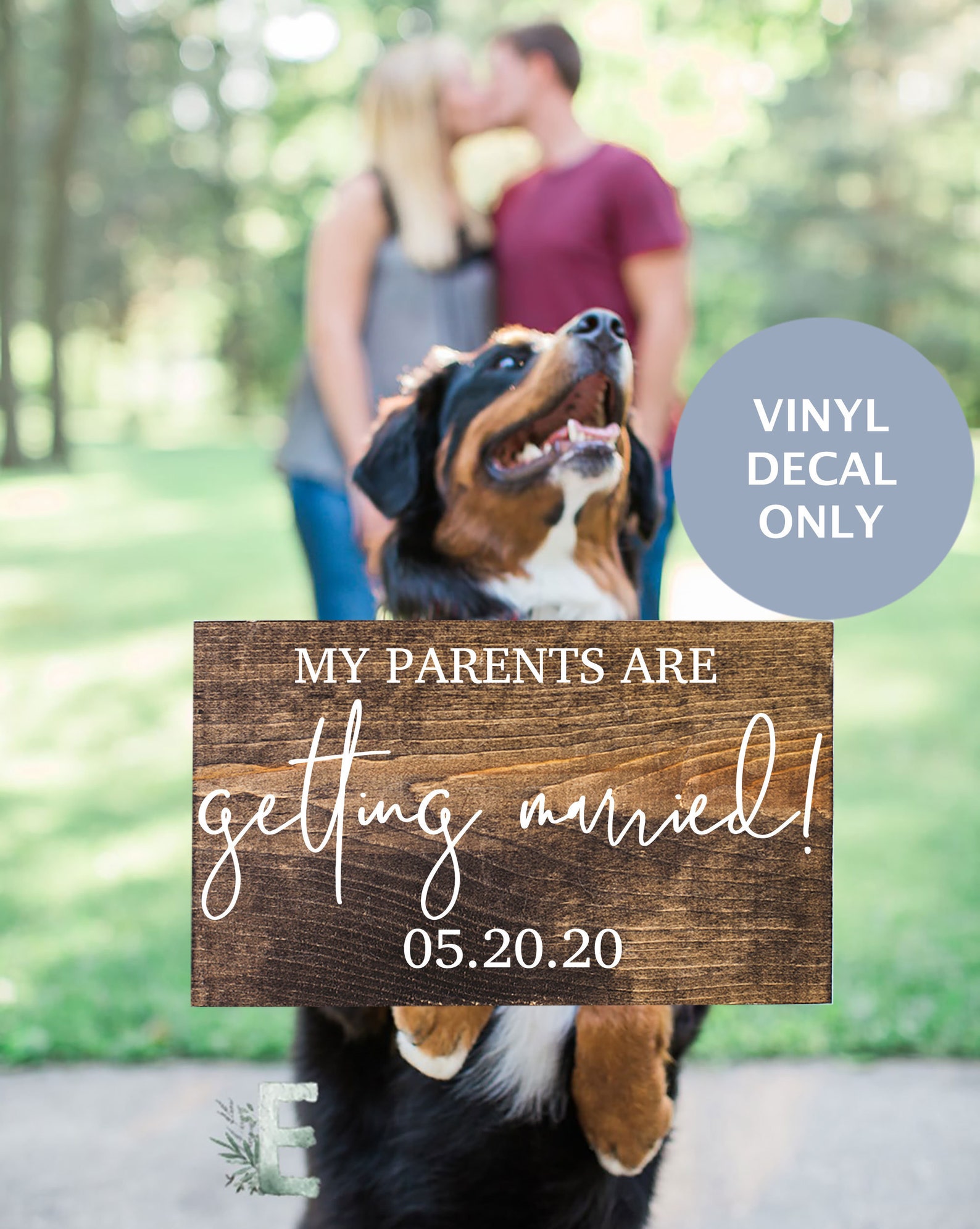 Wedding Announcement Dog Sign Decal for Wood Sign My - Etsy