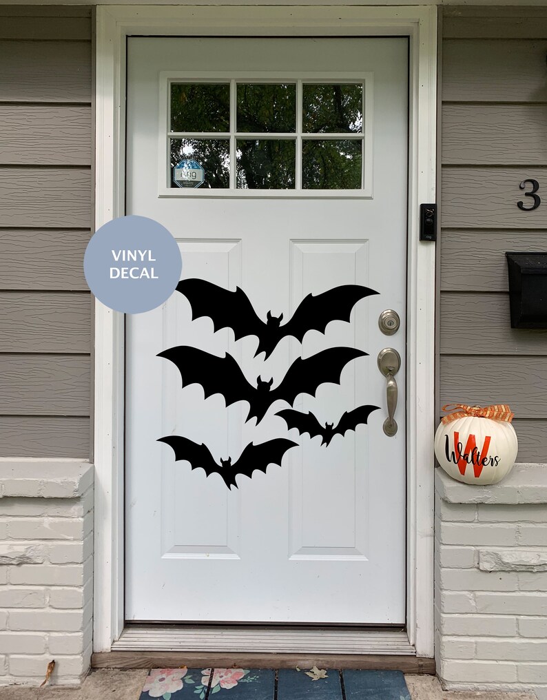 Halloween Bats Door Decal, Nightmare Decorations, Halloween Decor - Etsy