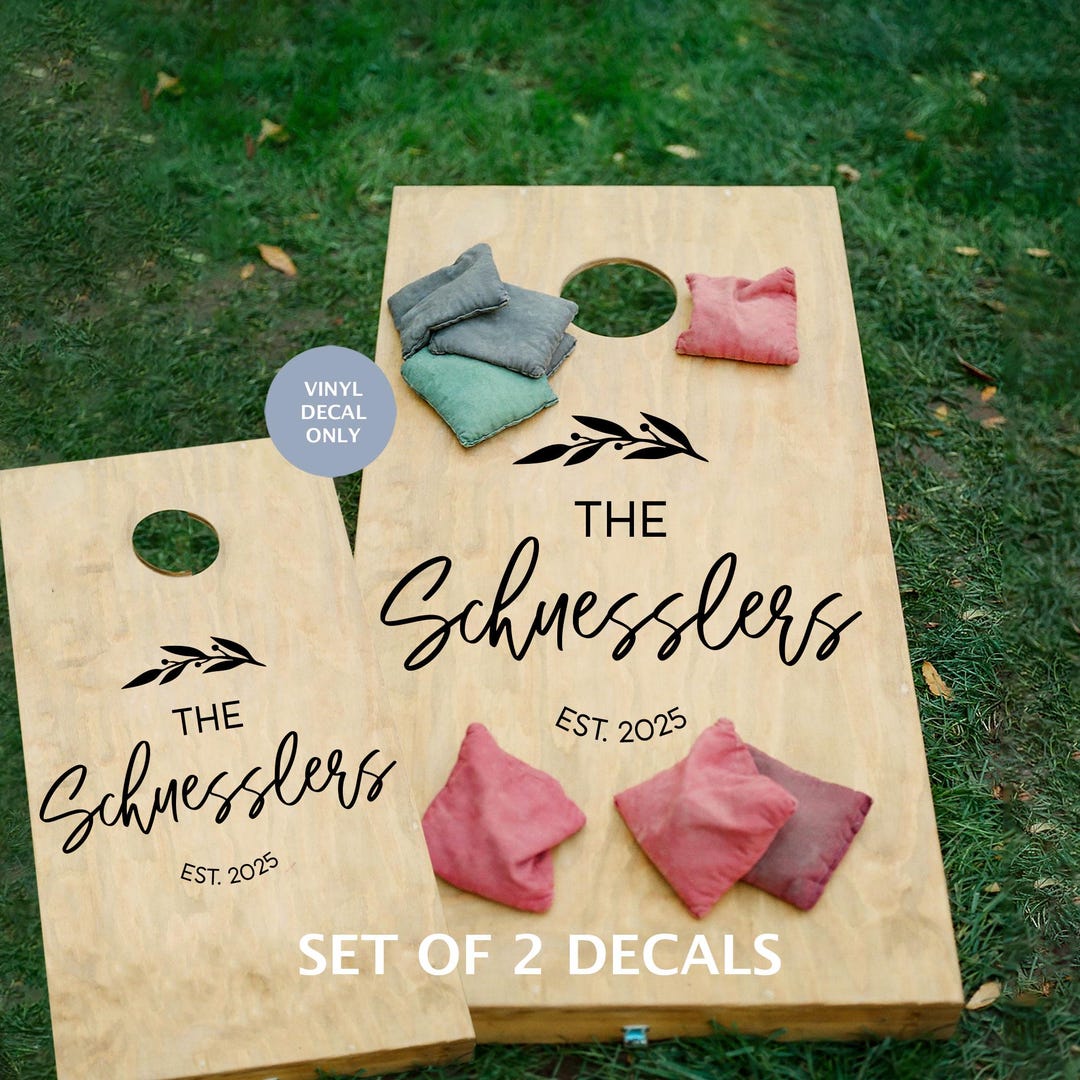Personalized Cornhole Boards: Custom Vinyl Decal Wedding Guestbook ...