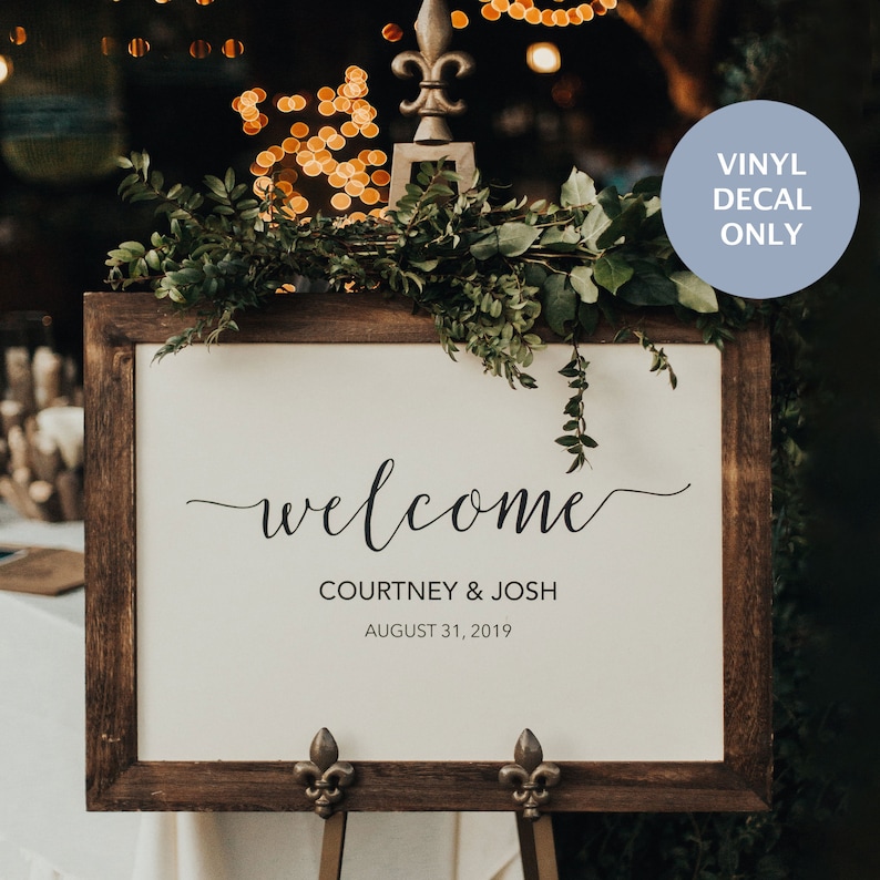 Wedding Welcome Sign Wedding Decal Wood Welcome Sign - Etsy
