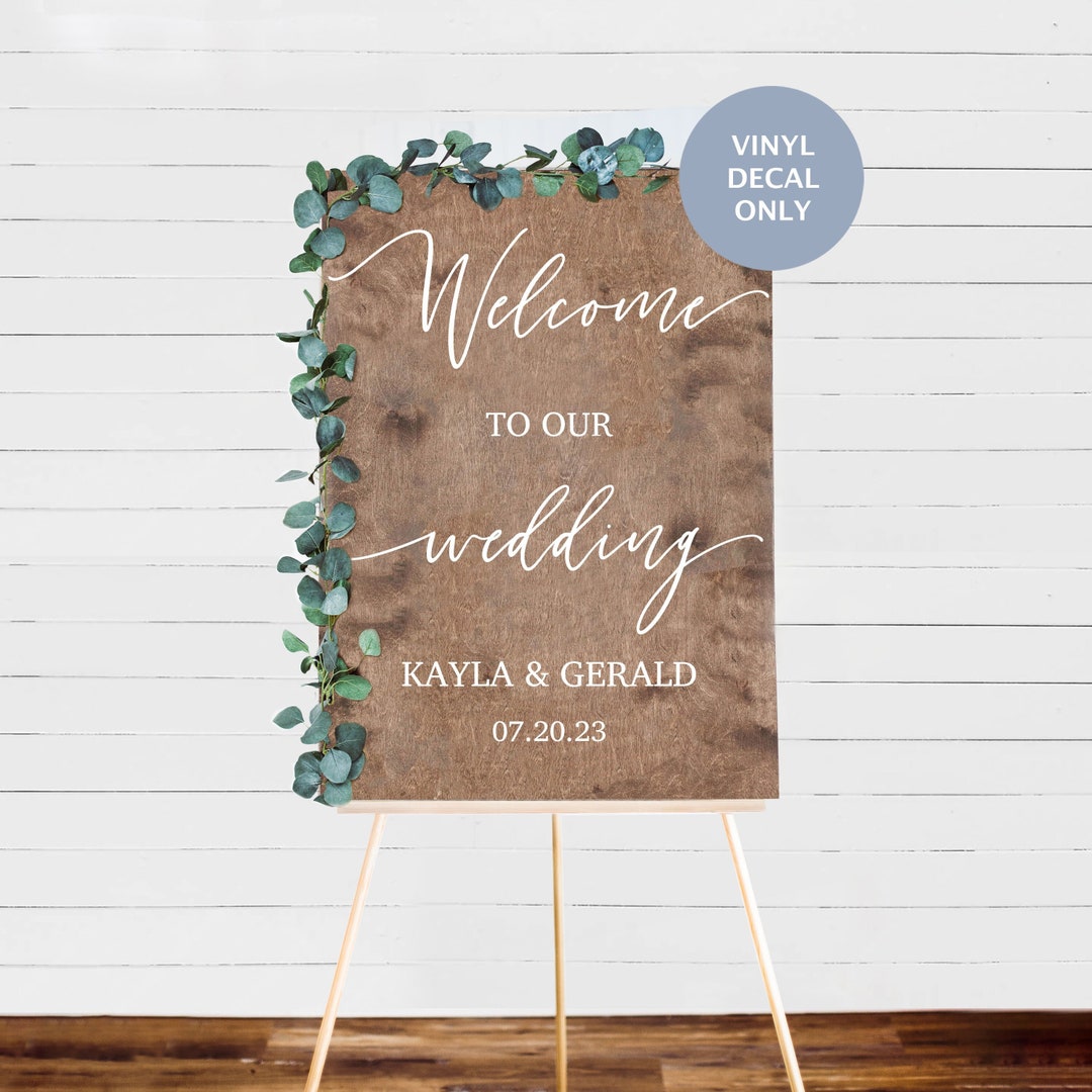 Wedding Welcome Sign Decal, Personalized Wedding Welcome Sign Decals ...