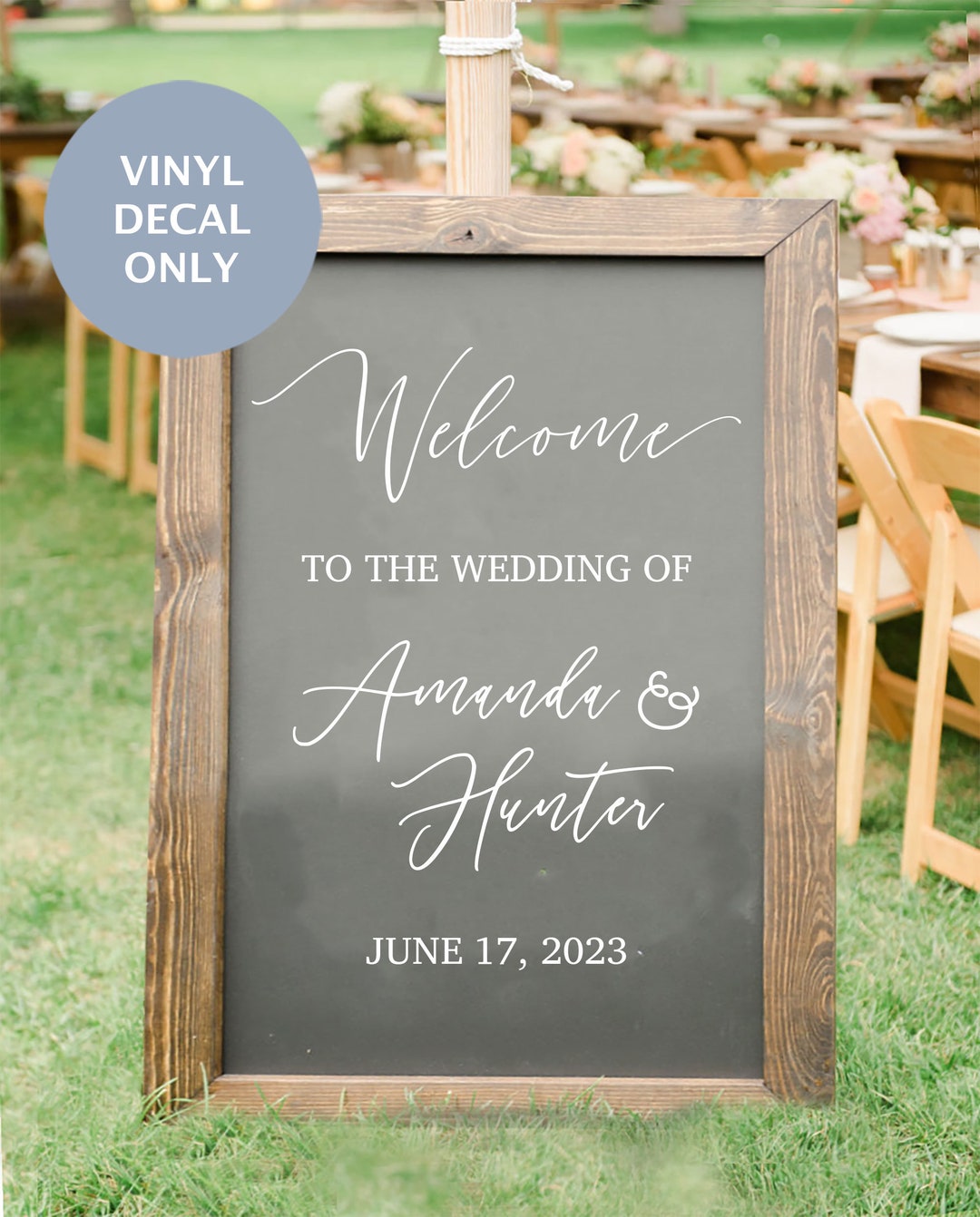 Wedding Welcome Sign Decal: Personalized Names & Date - Etsy