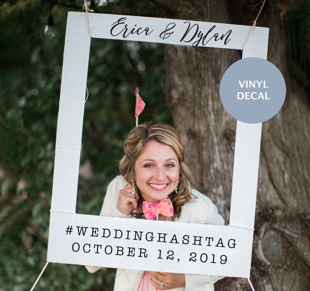Wedding Decal for Photo Booth Frame, Hashtag Wedding Sign Decal ...