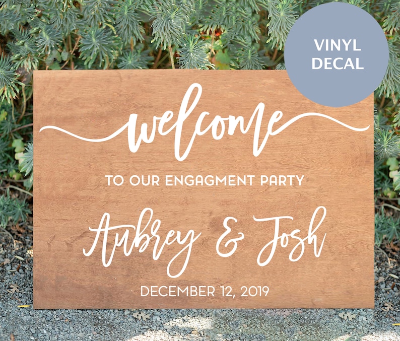 Engagement Party Sign Vinyl Decal Sign Engagement Party - Etsy