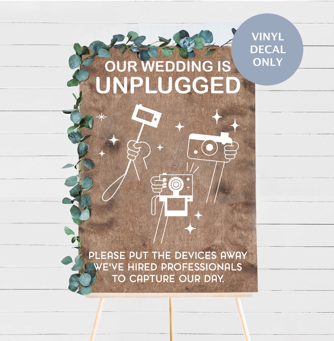 Wedding Decal Sign, Unplugged Ceremony Sign, No Phone Sign - Etsy