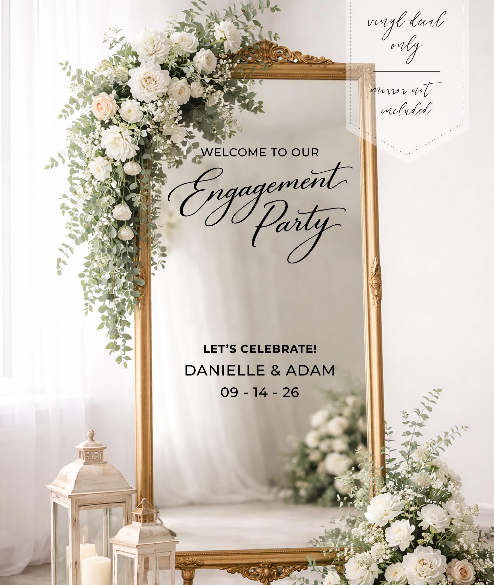 Engagement Party Welcome Sign Vinyl Decal | Personalized Mirror Decal ...