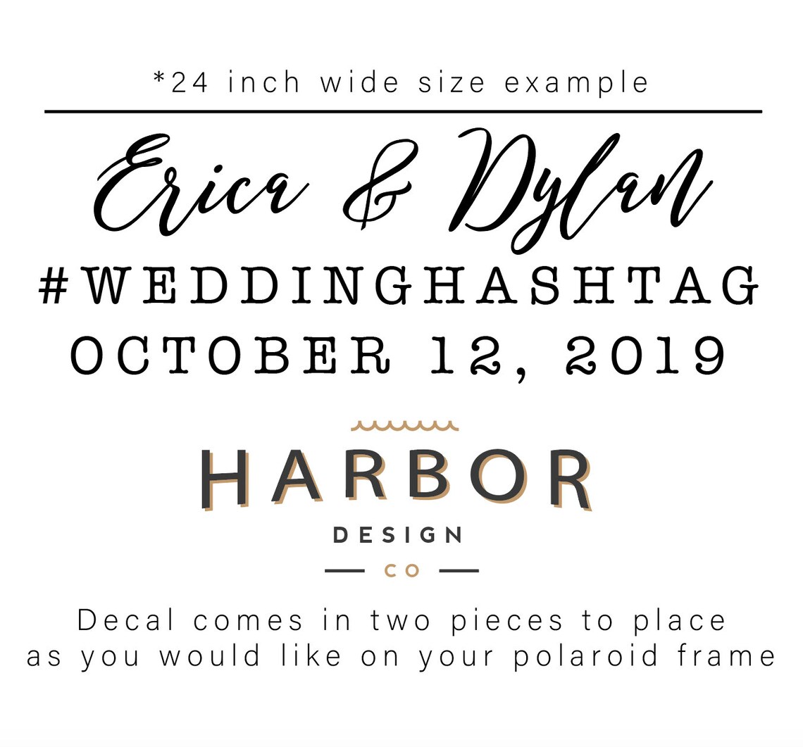 Wedding Decal for Photo Booth Frame Hashtag Wedding Sign - Etsy