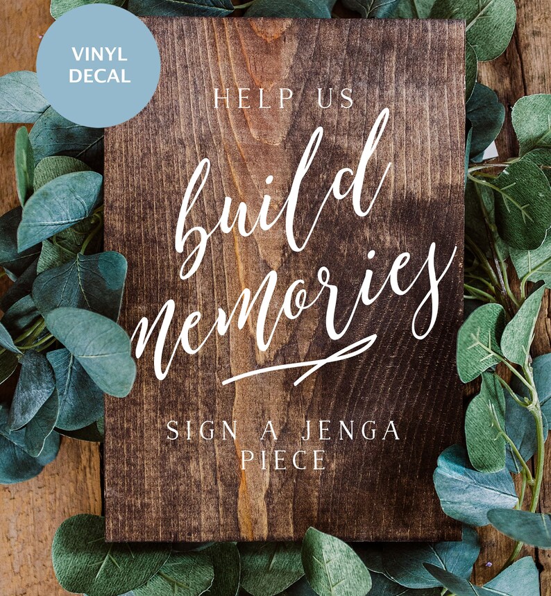 Help Us Build Memories Sign A Jenga Piece Wedding Decal | Etsy Help Us Build Memories Sign A Jenga Piece Wedding Decal | Etsy