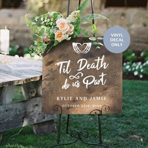 Til Death Do Us Part Wedding Sign Decal, Wedding Welcome Sign, Skull ...