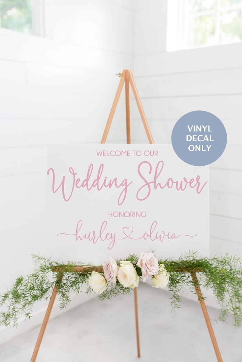 Wedding Shower Sign Vinyl Decal Sign Bridal Shower - Etsy