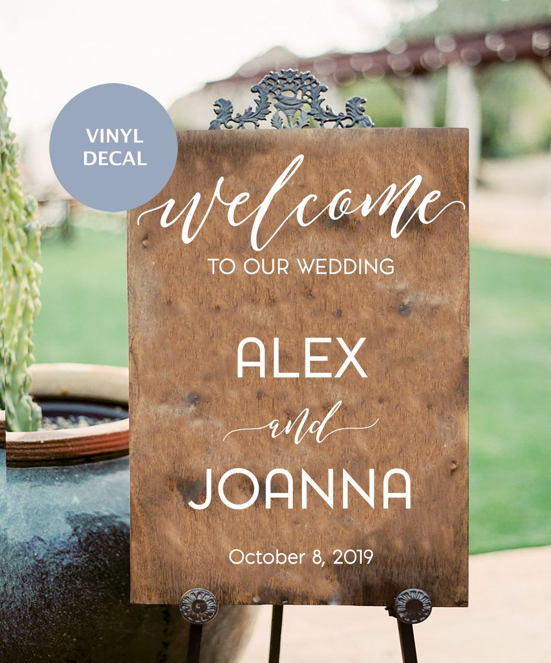 Wedding Welcome Sign, Wedding Sticker, Personalized Wood Sign - Etsy