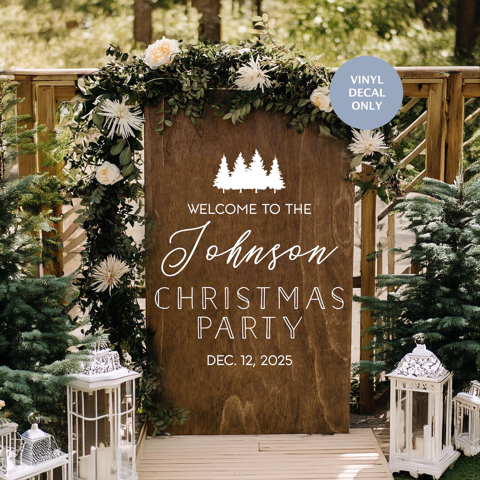 Personalized Christmas Party Welcome Sign Decal - Etsy