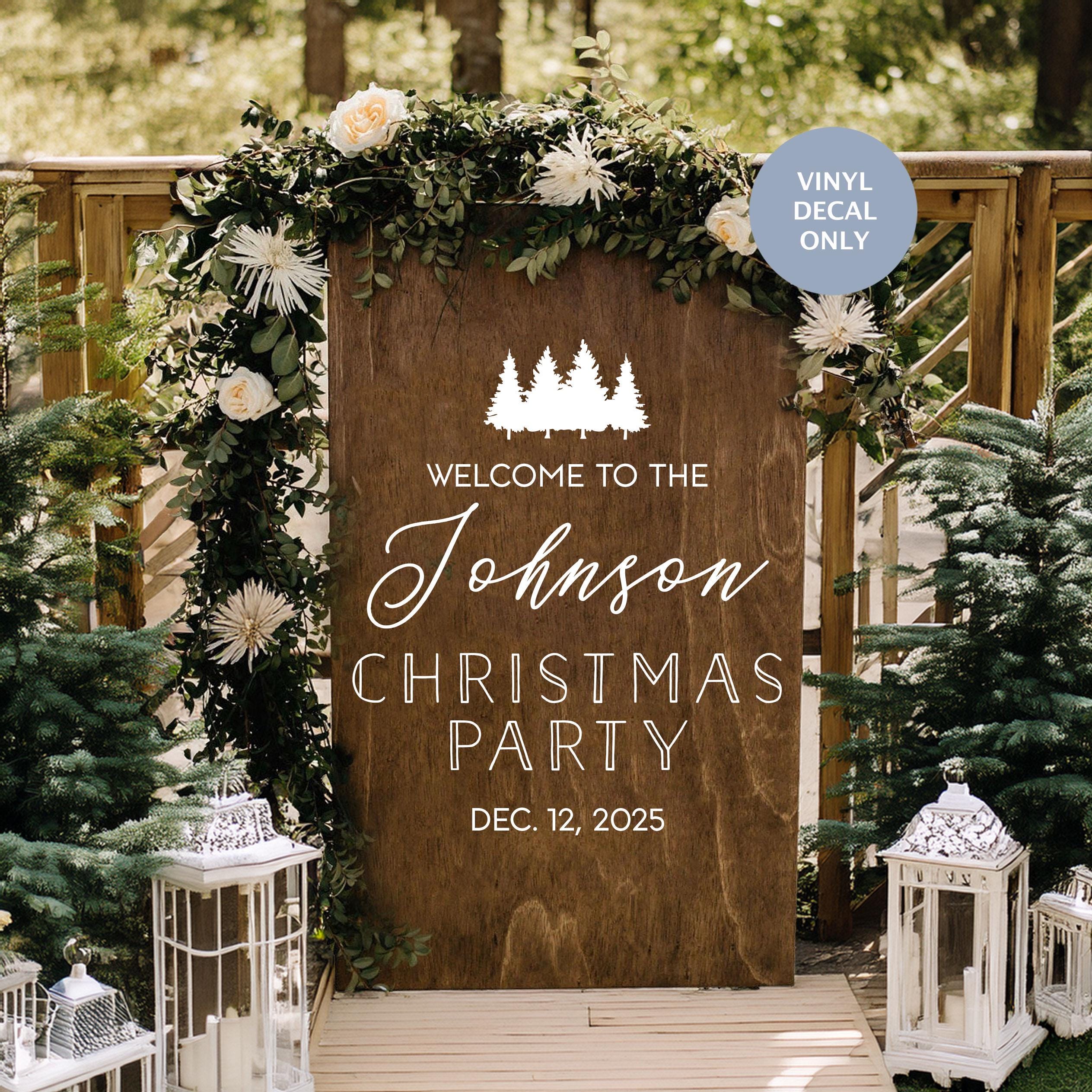 Personalized Christmas Party Welcome Sign Decal - Etsy