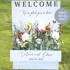 Welcome Sign Flower Box Decal, Custom Flower Box Sign Decal ...