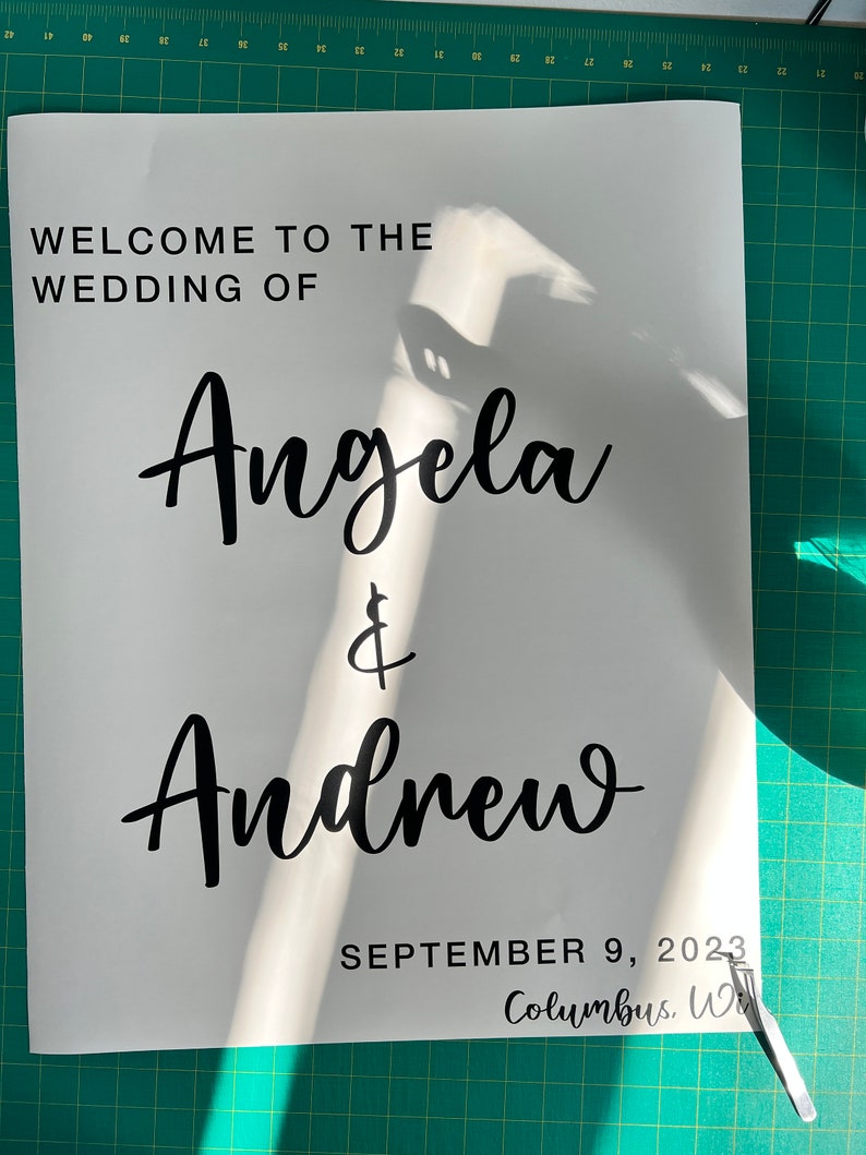 Wedding Welcome Sign Decal, Custom Wedding Decal, Wedding Welcome Sign ...