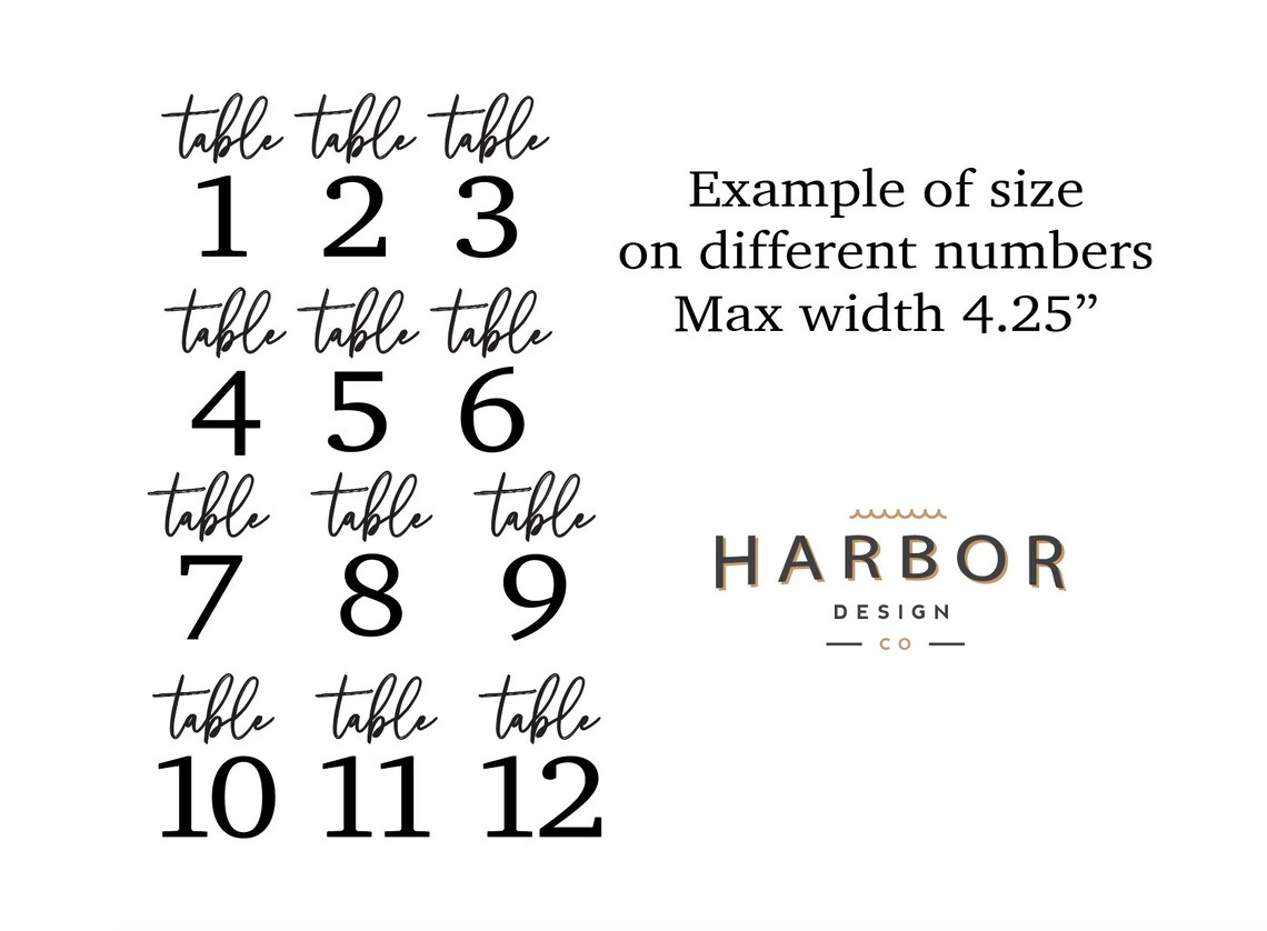 Wooden Table Numbers Table Number Decal Wedding Table - Etsy