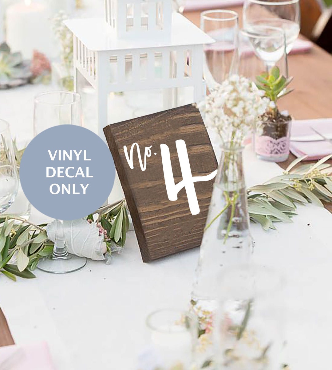 Wedding Table Numbers, Table Number Decal, Gold Decal - Etsy