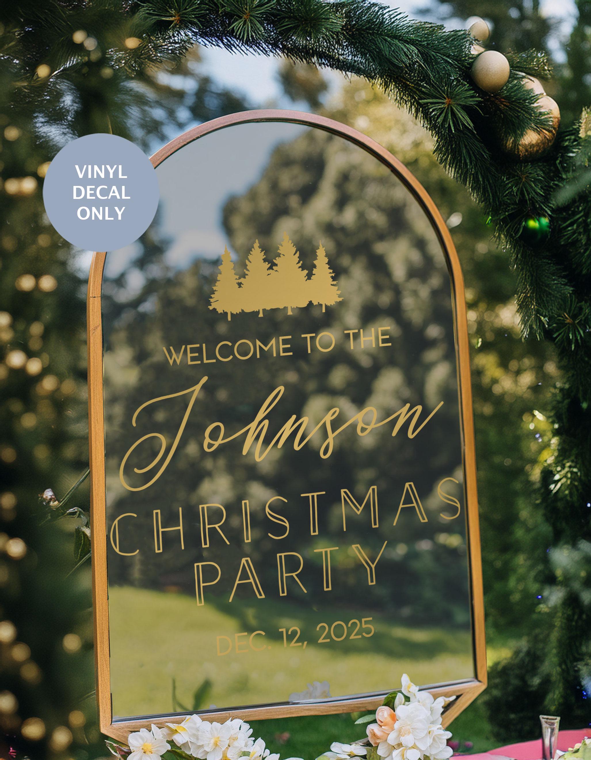 Personalized Christmas Party Welcome Sign Decal - Etsy