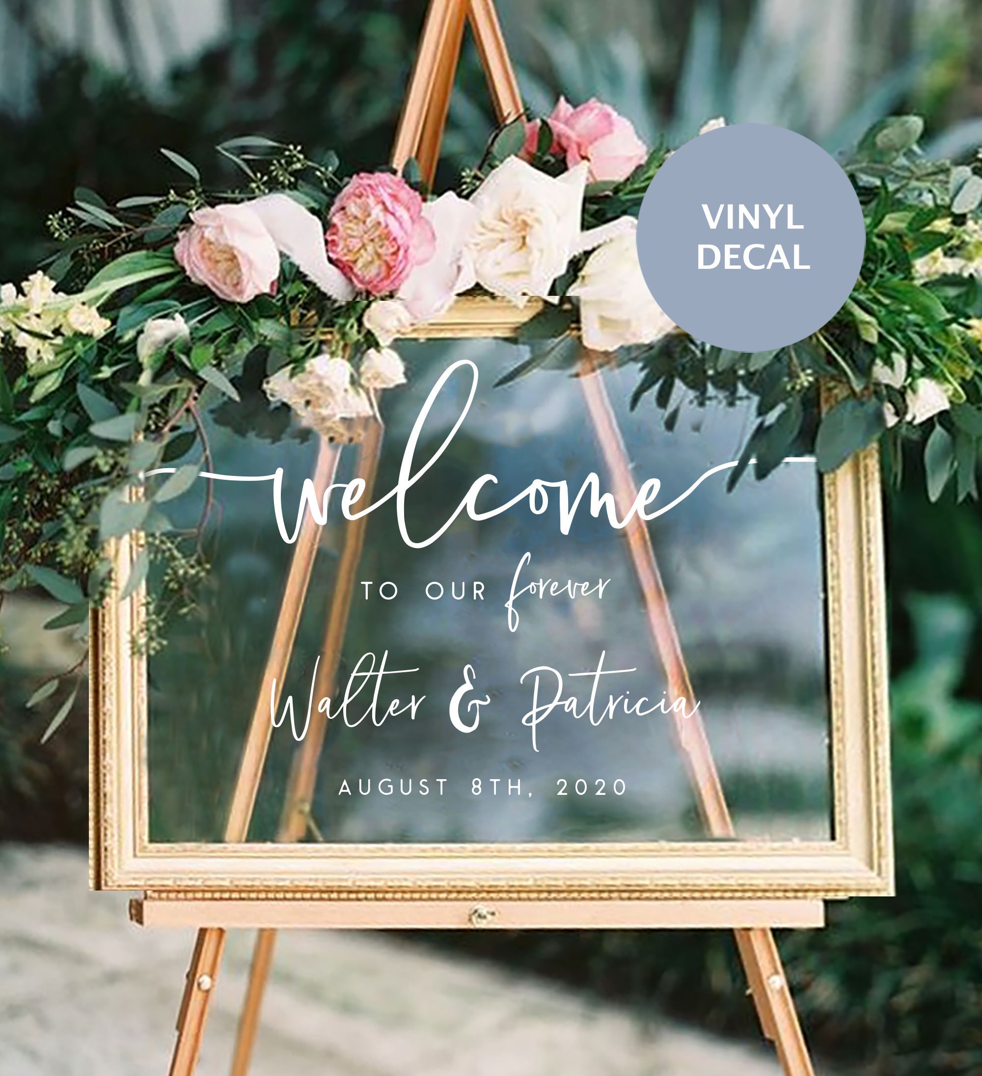 Wedding Welcome Sign Mirror Welcome Sign Wedding Sign Decal - Etsy UK