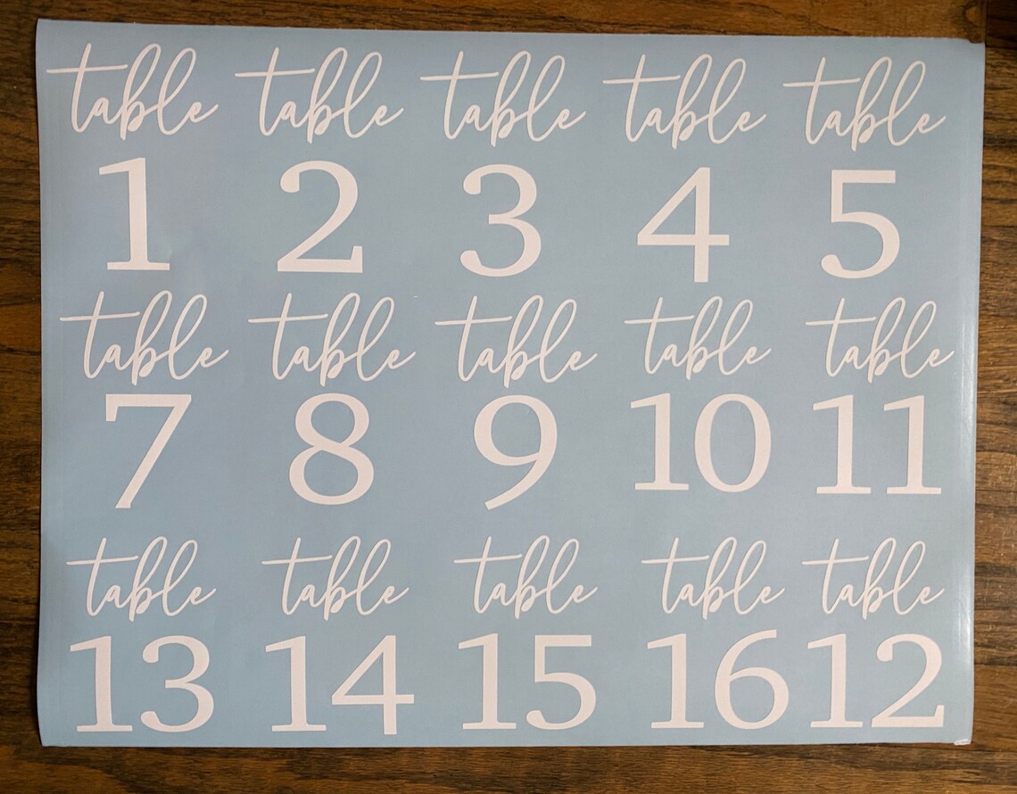 Wooden Table Numbers Table Number Decal Wedding Table - Etsy