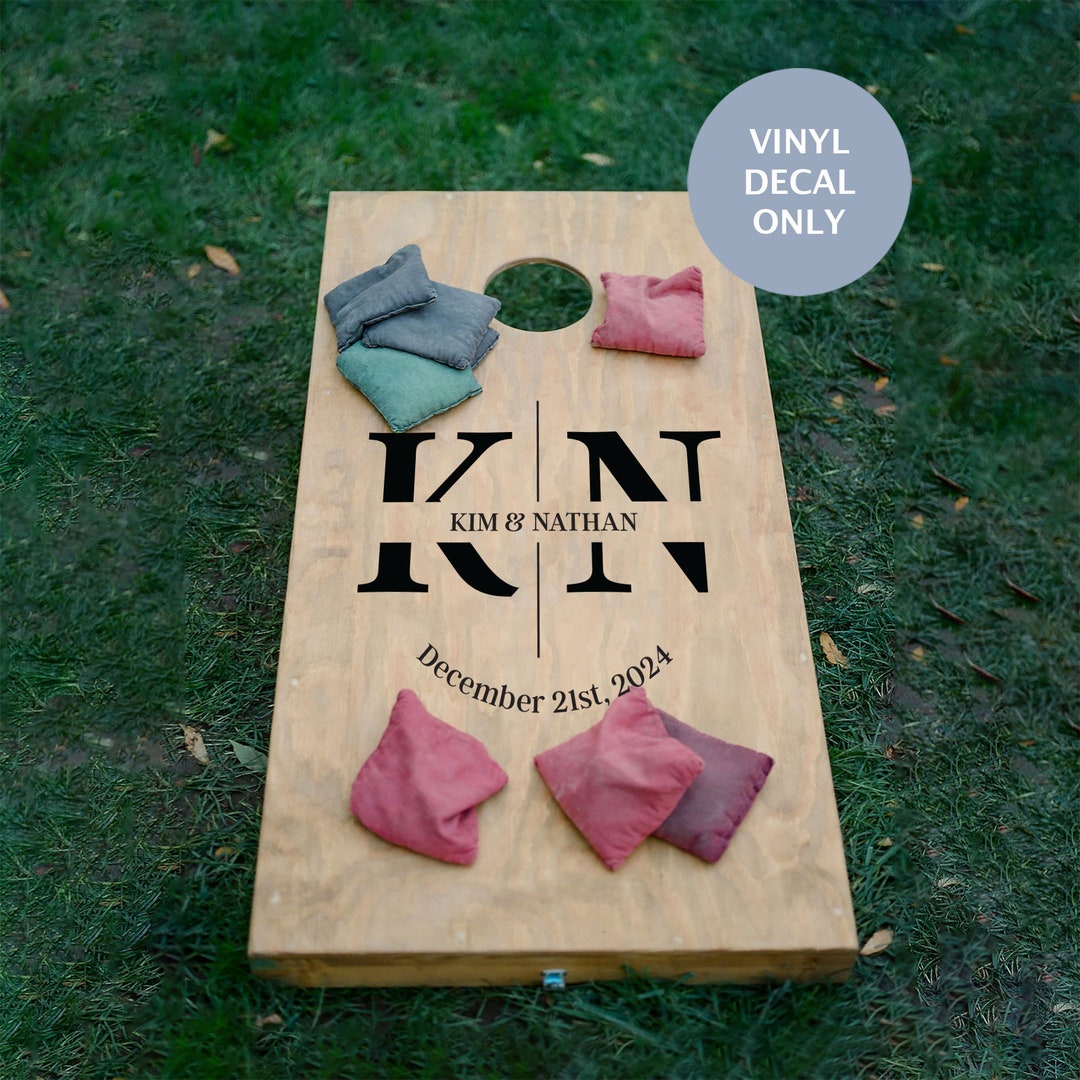 Custom Corn Hole Decals, Wedding Monogram Corn Hole Boards, Wedding ...