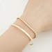 Solid 14k Gold 3mm Flat Bangle Bracelet, Custom Simple Bangle Bracelet ...