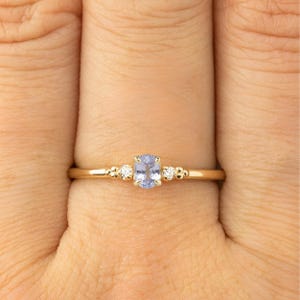 Estel Ring Vintage Inspired Unheated Blue Green Sapphire Ring, Light ...