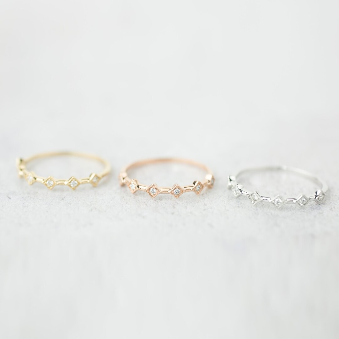 Six Star 14k Gold Ring Multi Diamond Star Wedding Ring - Etsy