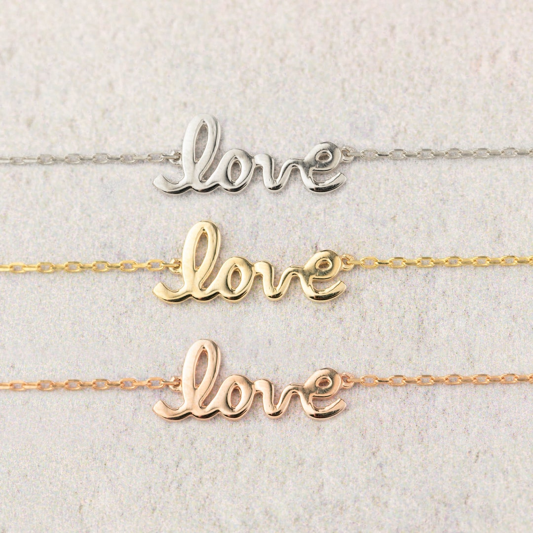SALE Love Script Bracelet Love Bracelet Script Love - Etsy
