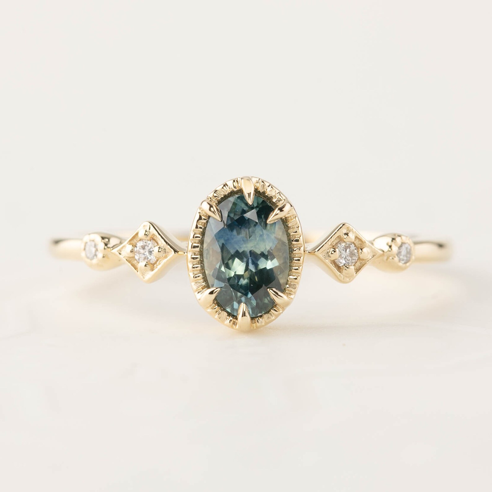 Montana Sapphire Ring Oval Montana Sapphire Ring Unique | Etsy