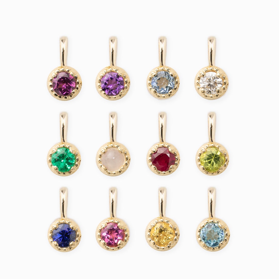 Birthstone Charm,3mm Genuine Birthstone Charm for a Personalized ...