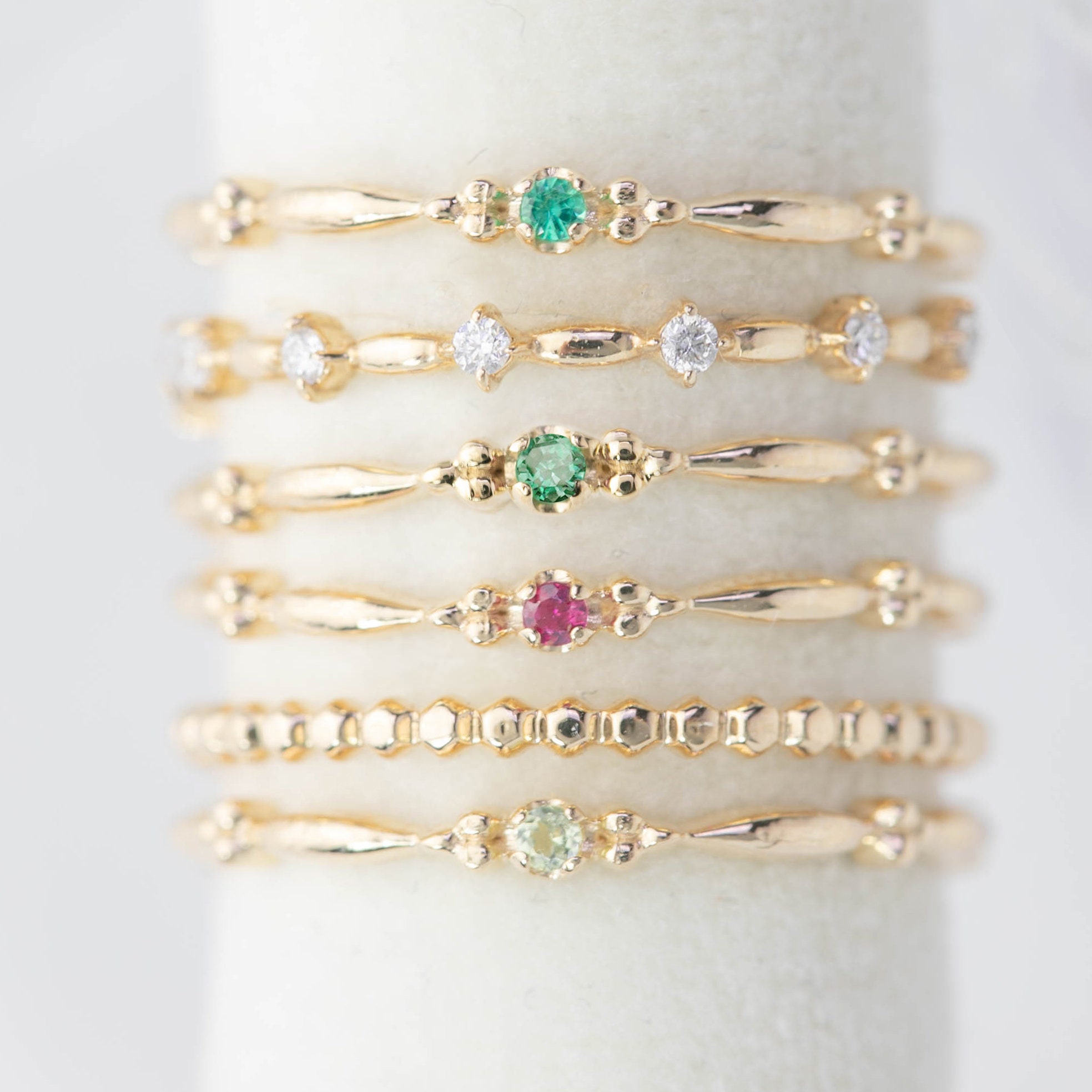 Birthstone Stackable Ring, Birthstone Stack Ring, Simple Birthstone ...