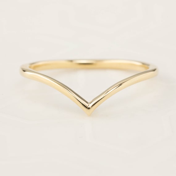 Simple Chevron Ring Minimalist Shape Wedding Ring V Shape | Etsy