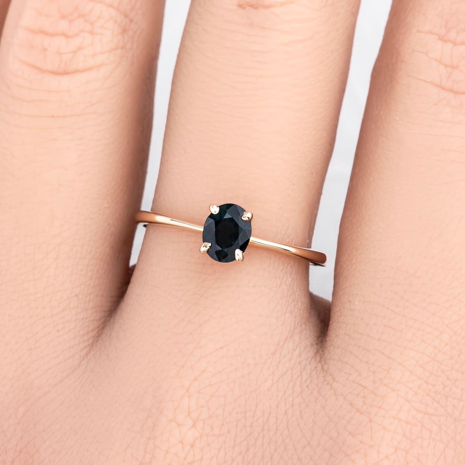 0.76ct Teal Tourmaline Ring, Minimalist Teal Tourmaline Engagement Ring ...